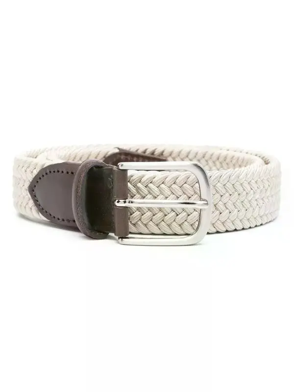 ERALDO Interwoven Leather Trim Belt - Neutrals
