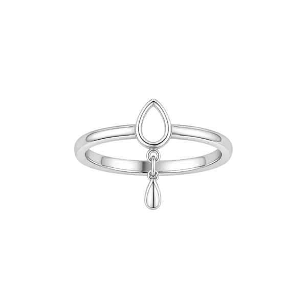 LUCY QUARTERMAINE Petal Drop Ring - Silver