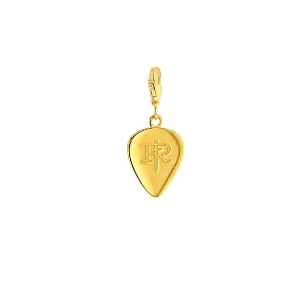TRUE ROCKS 18kt Plated Mini Plectrum Charm - Gold