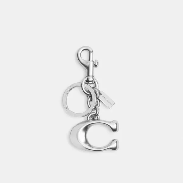 COACH Signature Bag Charm - Silver