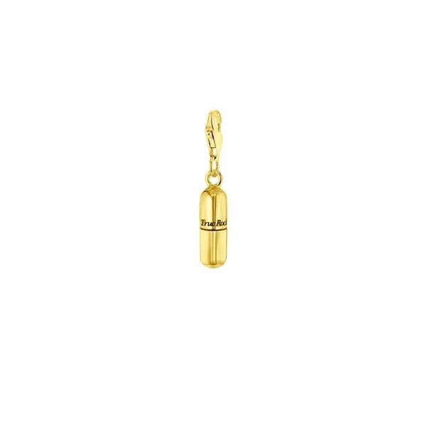 TRUE ROCKS 18kt Plated Sterling Silver Mini Pill Charm - Gold