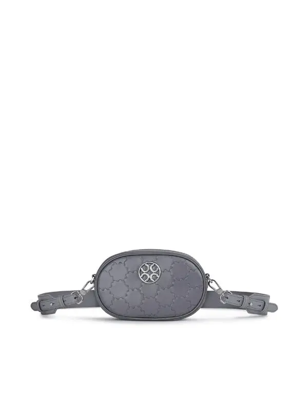 ORANGE CUBE Quilted Impressions Leather Crossbody Bag - Grey