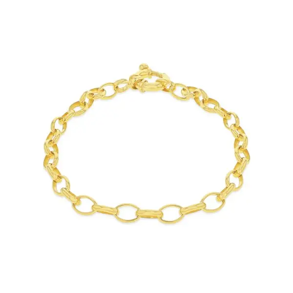 TRUE ROCKS Sterling Silver & 18kt Plated Belcher Charm Bracelet - Gold
