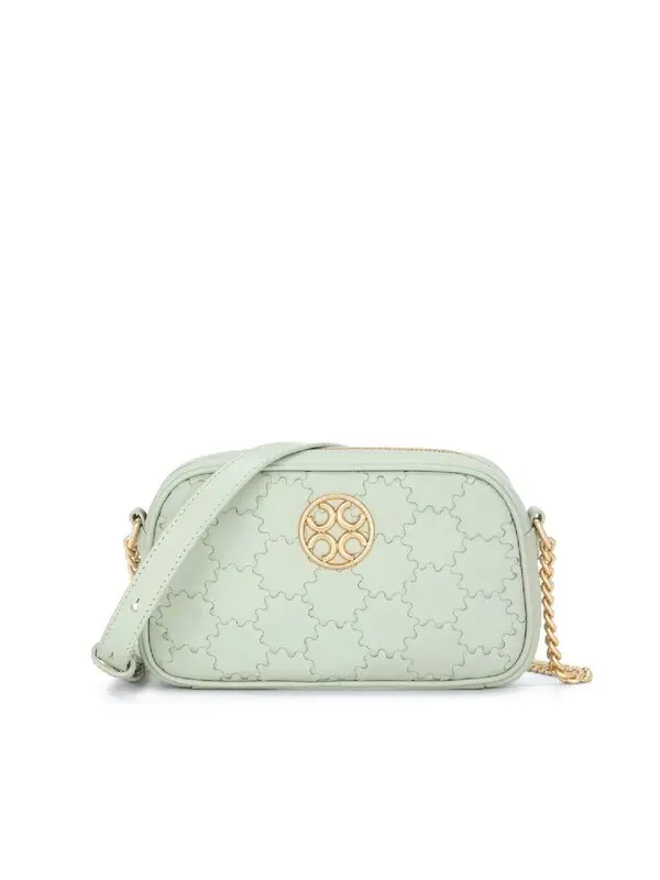 ORANGE CUBE Quilted Leather Camera Bag With Gold-tone Hardware