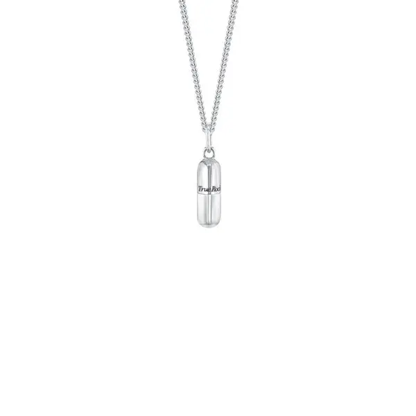 TRUE ROCKS Sterling Mini Pill Pendant Necklace - Silver