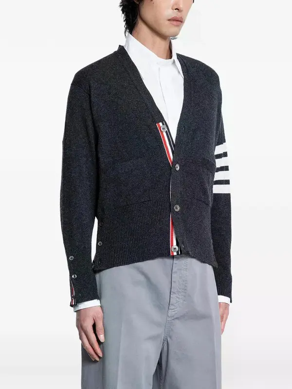 Thom Browne 4-bar Cashmere Cardigan - Grey