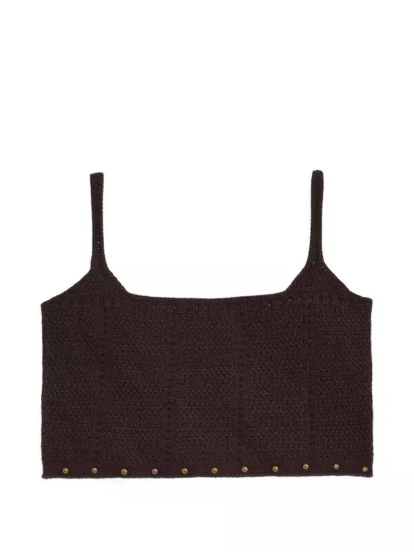 A PAPER KID Studded Knitted Top