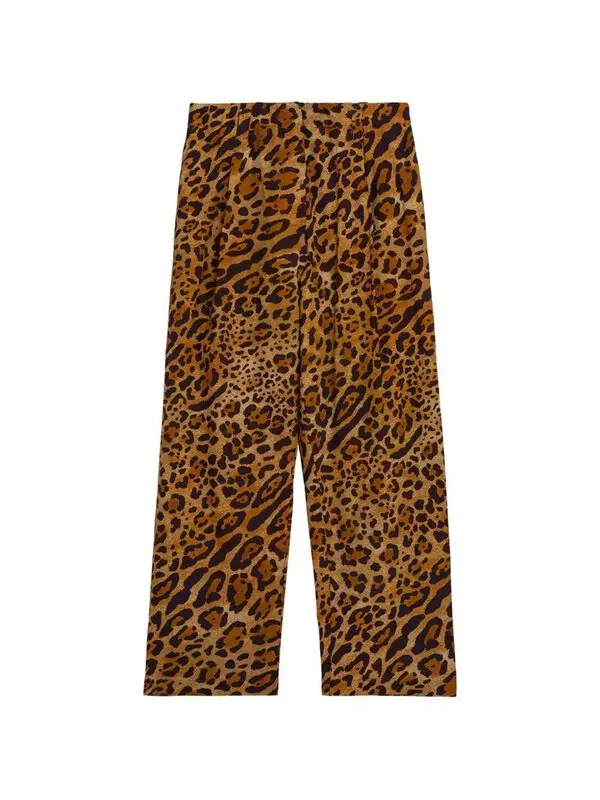 A PAPER KID Animal Print Poplin Trousers