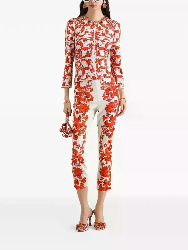 Dolce & Gabbana Majolica-print Charmeuse Top