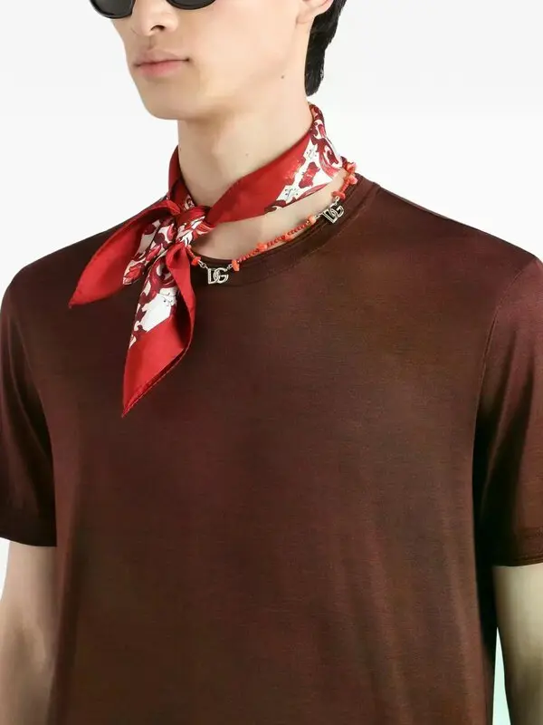 Dolce & Gabbana Crew Neck Silk T-shirt