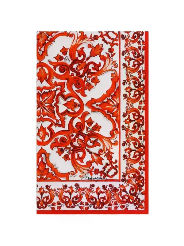 Dolce & Gabbana Majolica-print Terry Beach Towel - Red