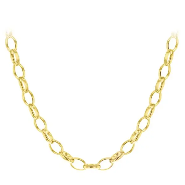 TRUE ROCKS Sterling Silver & 18kt Plated Belcher Charm Necklace - Gold