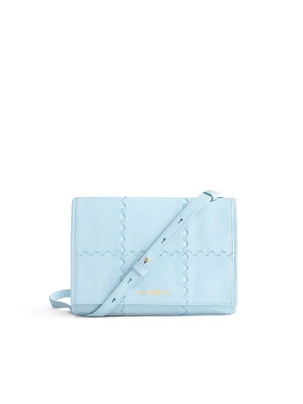 ORANGE CUBE Mosaic Splicing Crossbody Bag - Blue