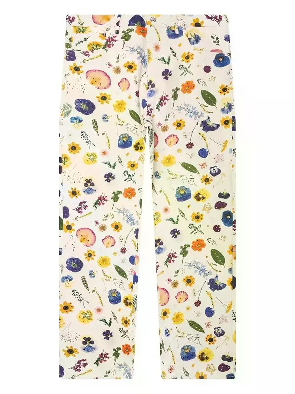 NAHMIAS Floral Beaded Jeans - Multicolour
