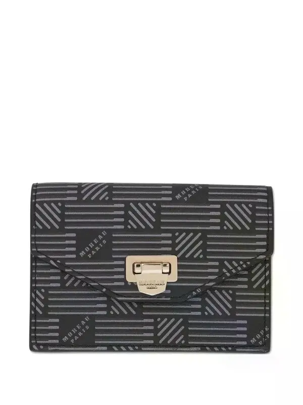Moreau Flap Logo-print Leather Wallet - Black
