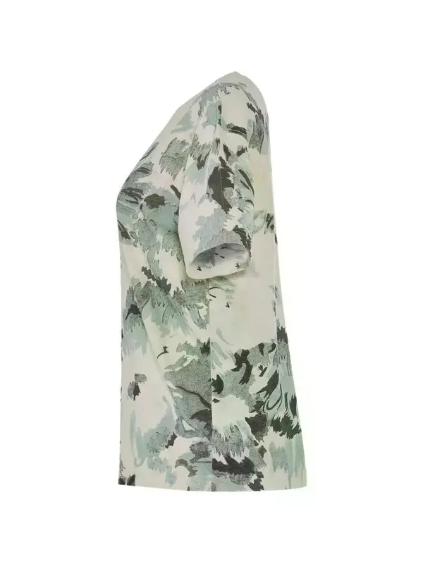 Off-White Floral Logo Print T-shirt