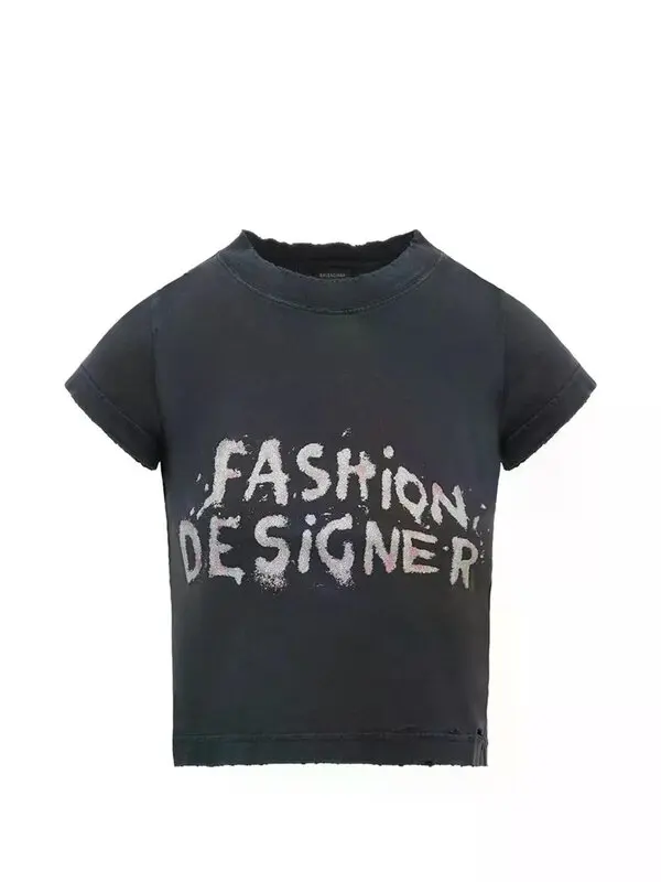 Balenciaga Logo-print Cropped T-shirt