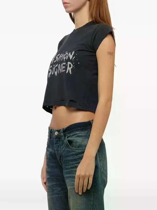 Balenciaga Logo-print Cropped T-shirt