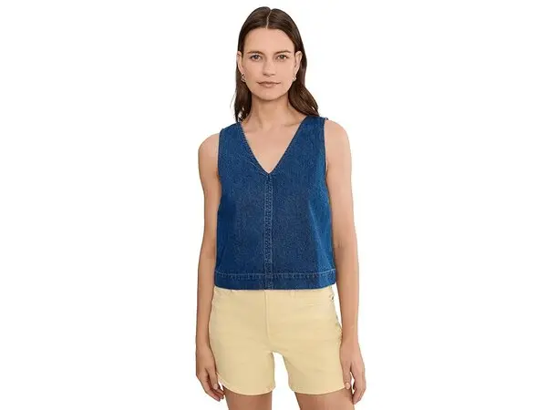 Madewell V-neck Boxy Shell - Blue