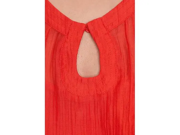 Vince Camuto Front Cutout Flutter Sleeve Blouse - Red