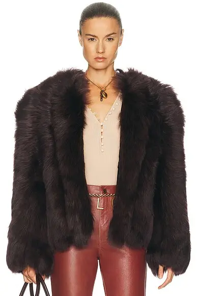 Chloé Silky Iron Lambskin Shearling Jacket
