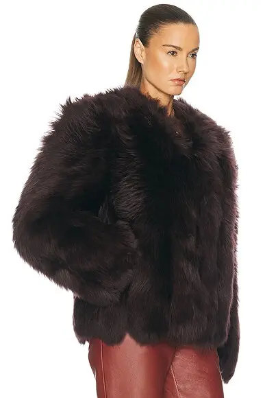 Chloé Silky Iron Lambskin Shearling Jacket