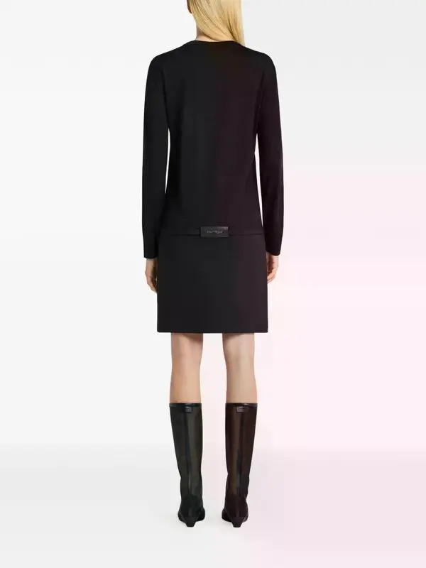 COURREGES Logo Long Sleeve Belted Mini Dress