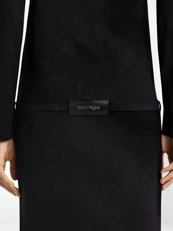 COURREGES Logo Long Sleeve Belted Mini Dress