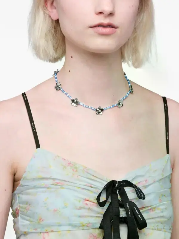 Marc Jacobs Daisy Beaded Necklace - Silver