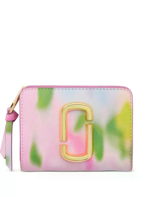 Marc Jacobs The Blurred Floral Snapshot Mini Floral-print Wallet - Pink