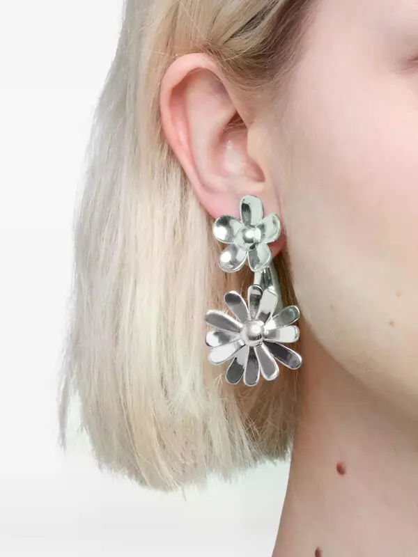 Marc Jacobs Daisy Wild Statement Earrings - Silver
