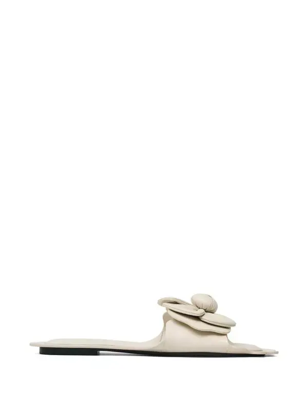 Marc Jacobs Floral Appliqué Leather Sandals