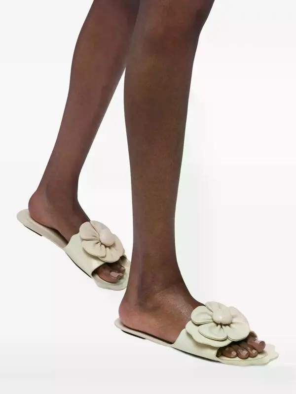 Marc Jacobs Floral Appliqué Leather Sandals