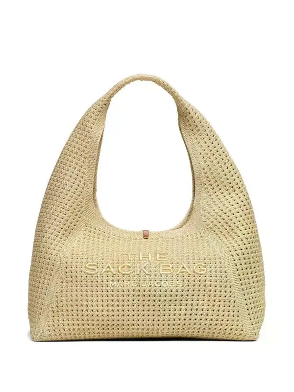 Marc Jacobs Crochet-knit Shoulder Bag With Lurex - Neutrals