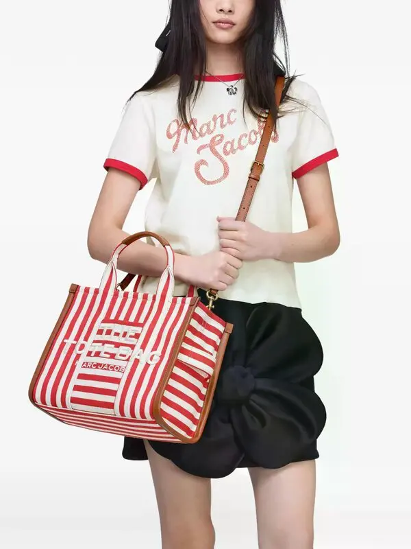Marc Jacobs Striped Canvas Tote Bag