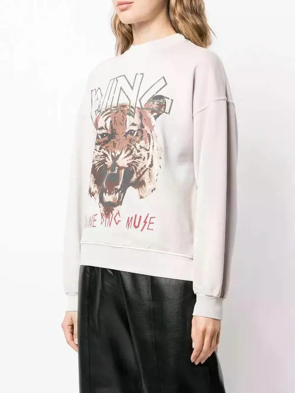 ANINE BING Graphic Print Crew Neck Sweatshirt