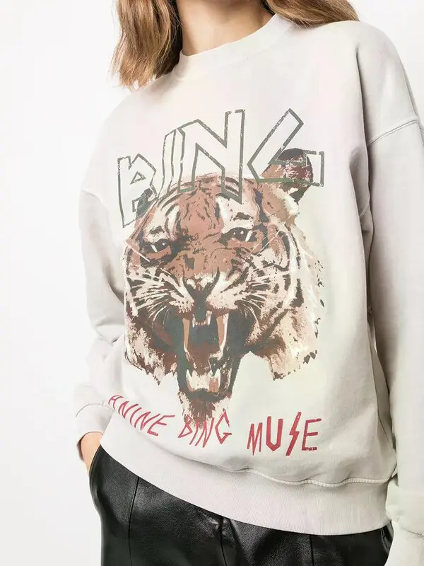 ANINE BING Graphic Print Crew Neck Sweatshirt