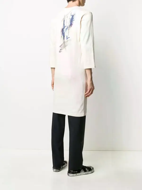 Yohji Yamamoto Long Slogan Print T-shirt