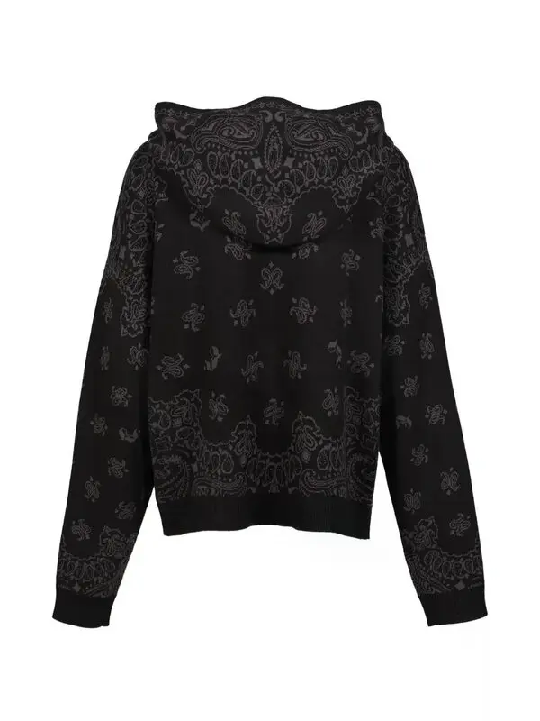 JUN/NAKAYAMA Paisley Pattern Jacquard Knit Zip-up Hoodie