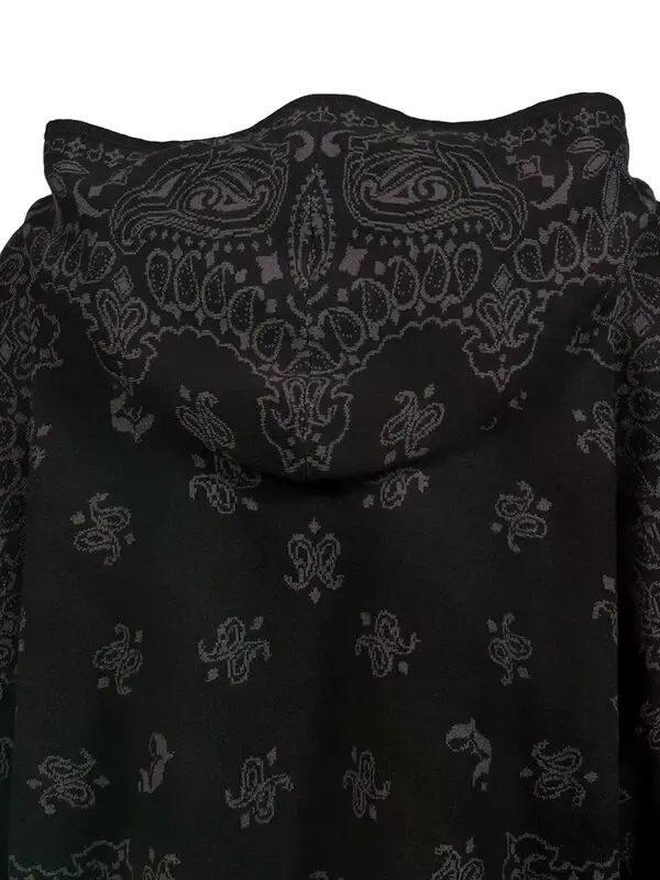 JUN/NAKAYAMA Paisley Pattern Jacquard Knit Zip-up Hoodie