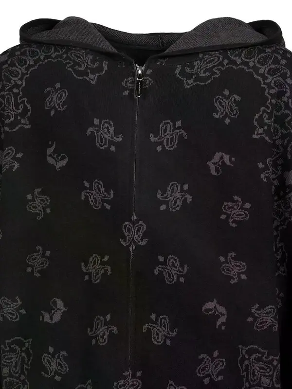 JUN/NAKAYAMA Paisley Pattern Jacquard Knit Zip-up Hoodie