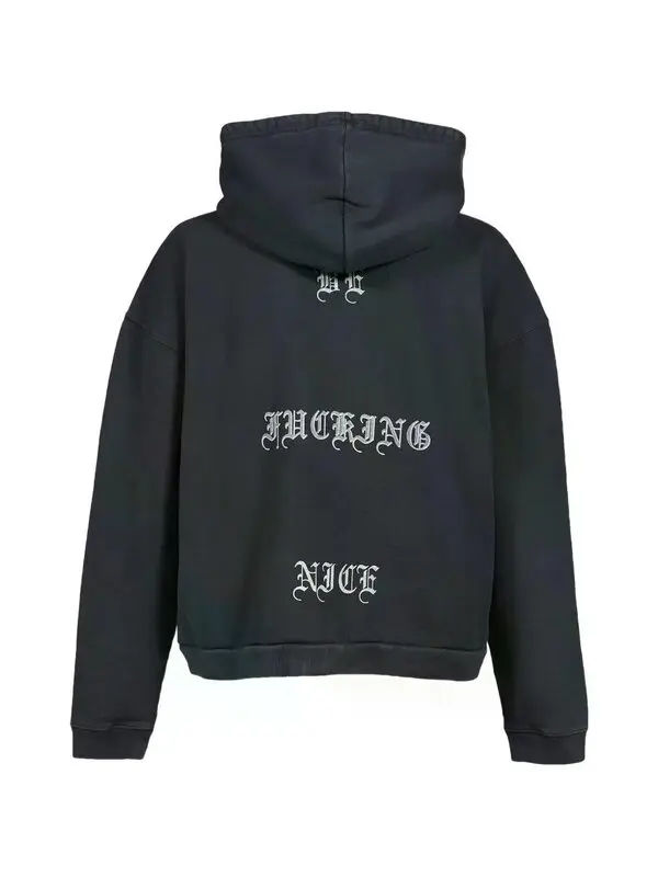 JUN/NAKAYAMA Motor Graphic-print Zip-up Hoodie