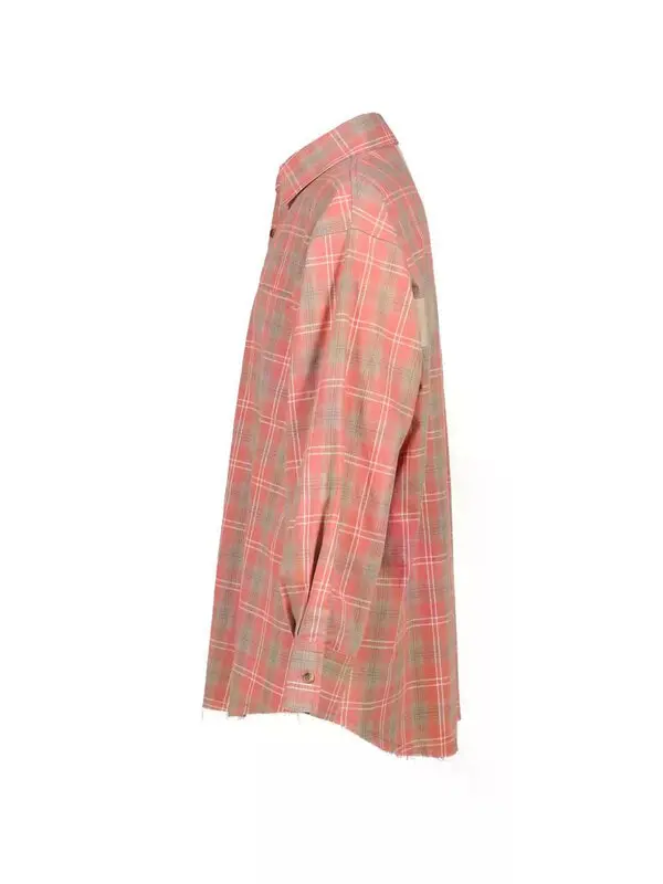 JUN/NAKAYAMA Check-pattern Raw-cut Shirt