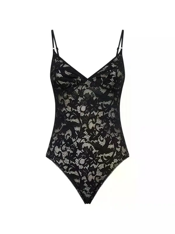 Zimmermann Lace-embroidered V-neck Bodysuit - Black