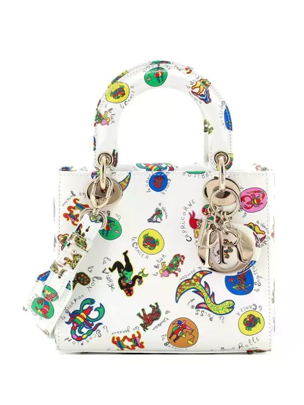 Dior Lady Bag Printed Leather Small Satchel - Multicolour