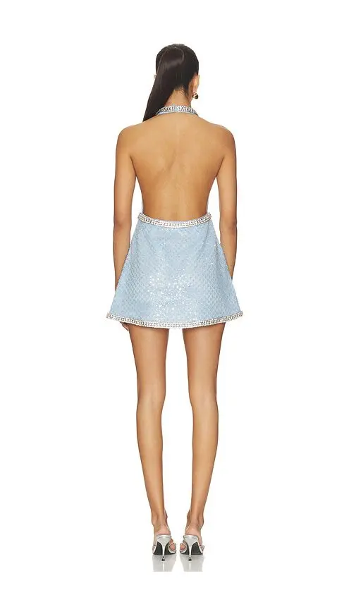 Retrofete Sequined Halter Neck Mini Dress