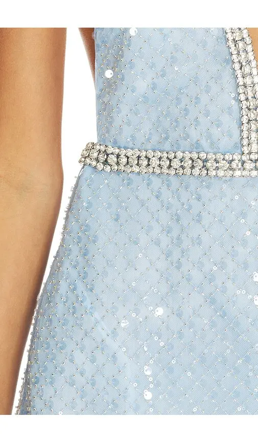 Retrofete Sequined Halter Neck Mini Dress