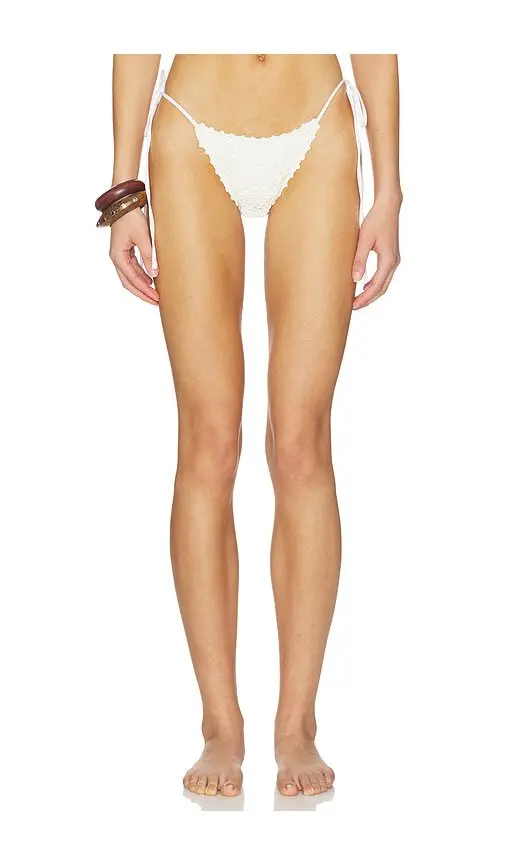 Frankies Bikinis X Jennie Mackenzie Crochet Bikini Bottom - Ivory Crochet