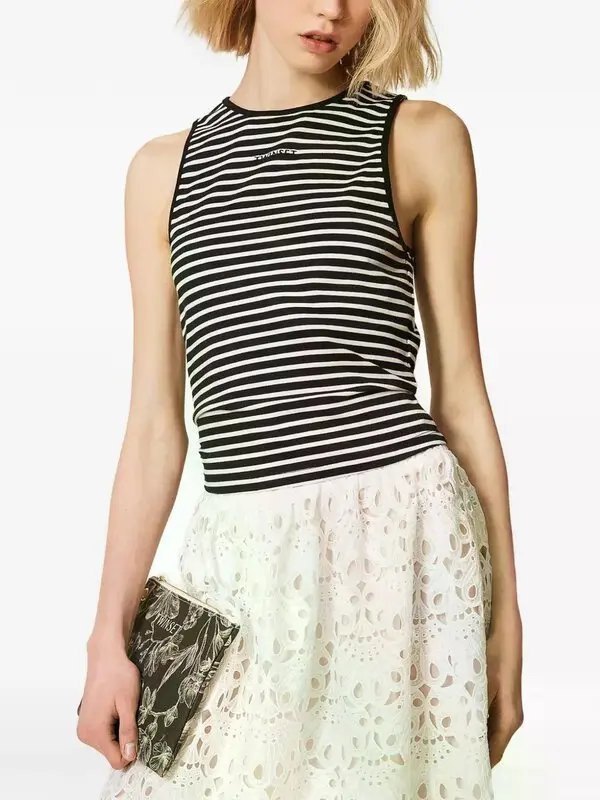 TWINSET Striped Knit Tank Top