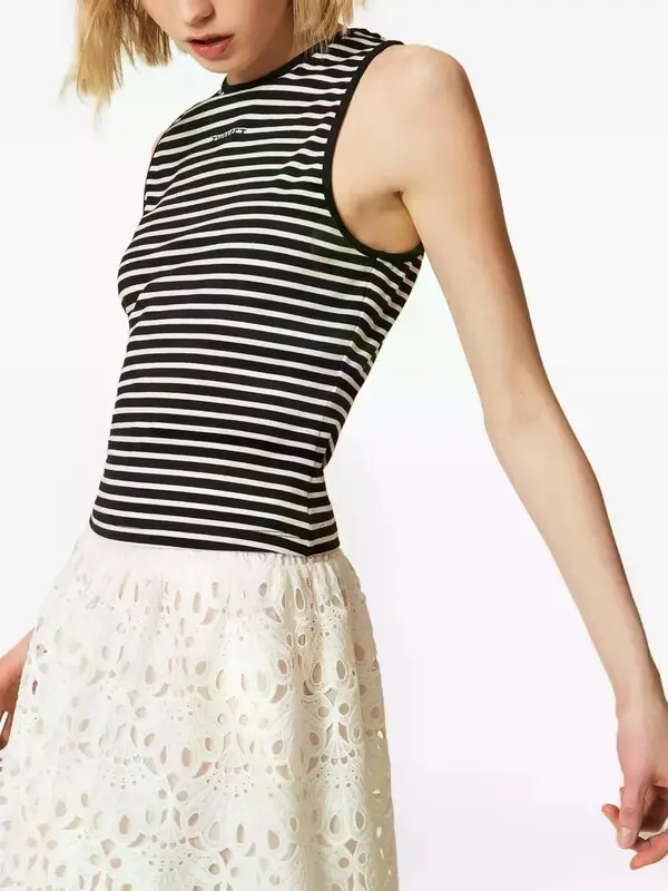 TWINSET Striped Knit Tank Top